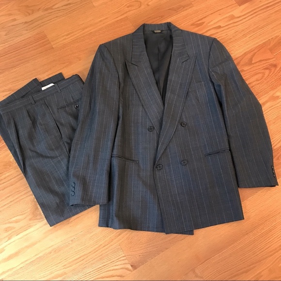 Adolfo | Suits & Blazers | Double Breasted Suit By Adolfo Size 46r ...